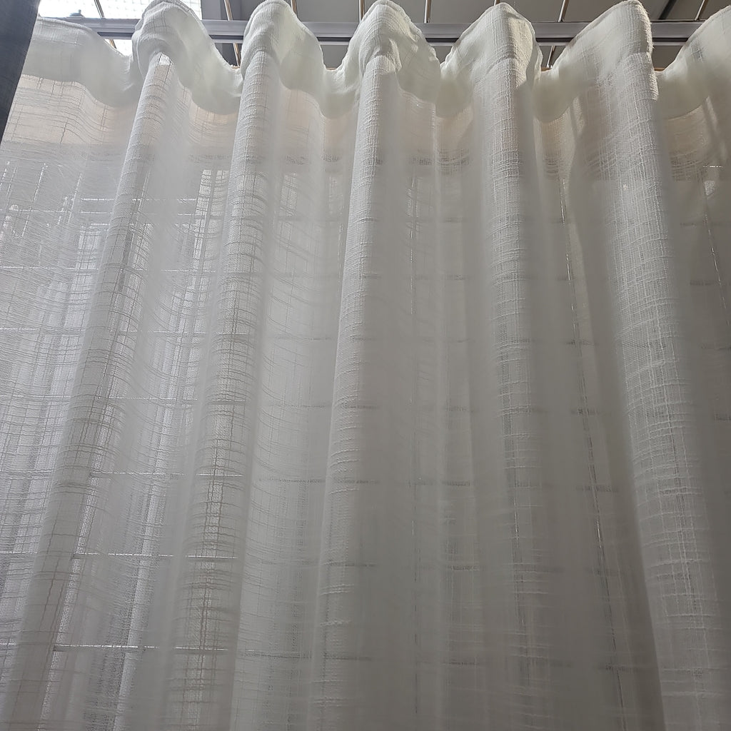 S Fold, Wave, Ripple Fold Sheers, Warm White, Linen Text Sheer, (Set o ...