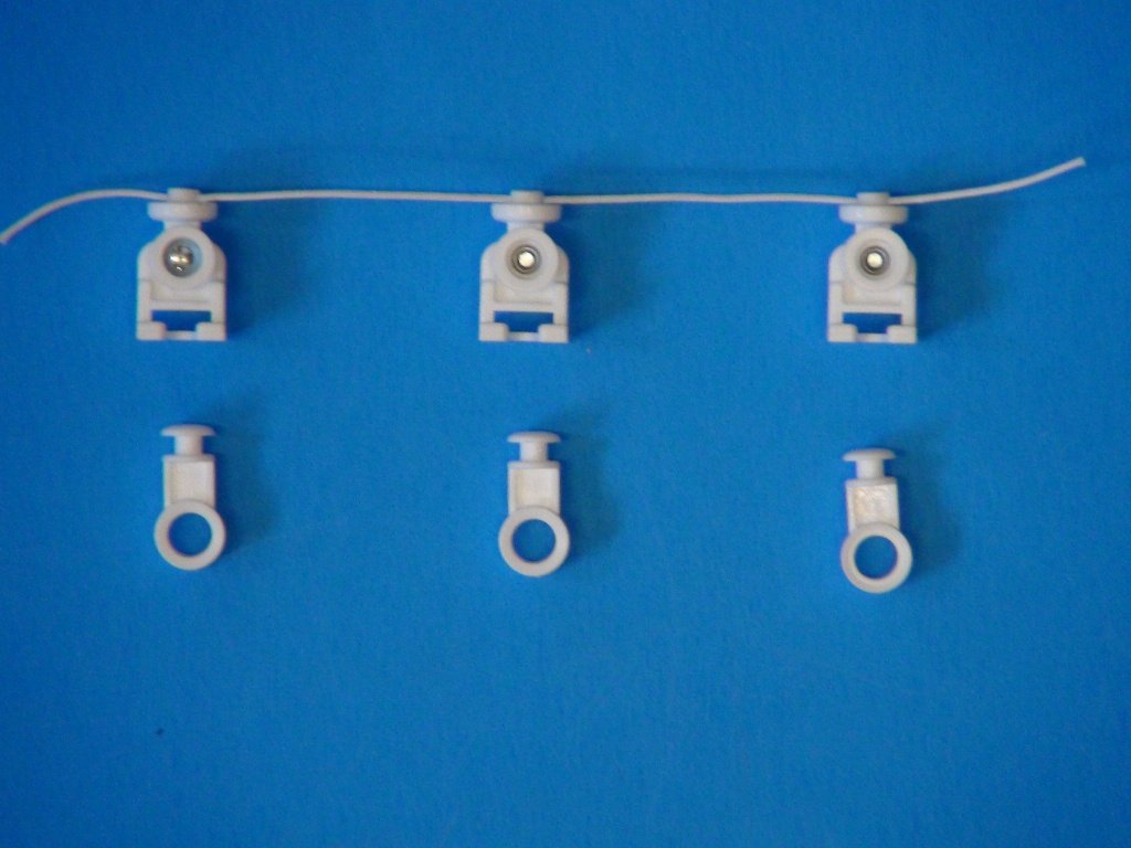 Ripplefold Roller Carriers With Wheel 1787 C - 1 7/8" Spaced 120% Full ...