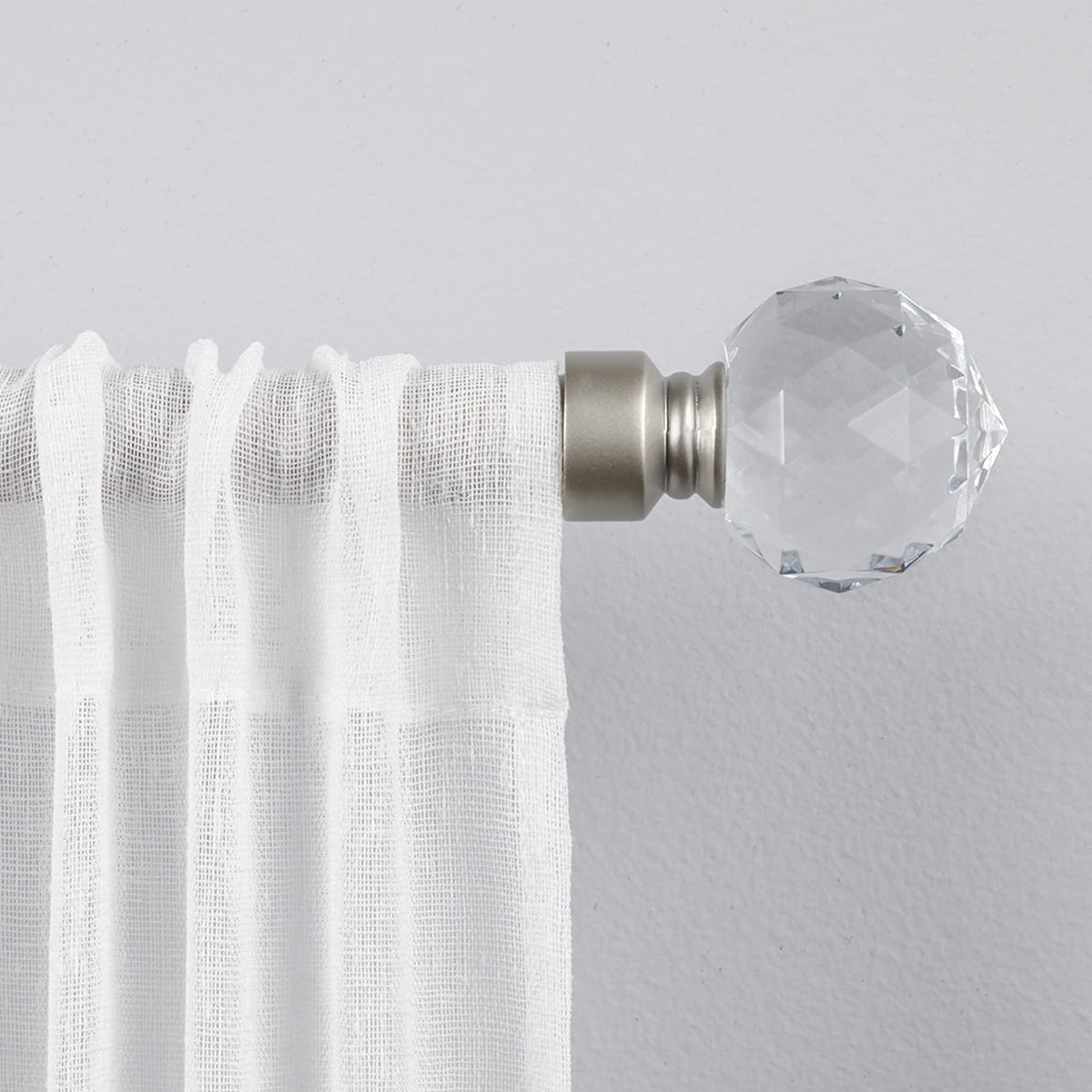 D.K. Home Rod Crystal Ball 1 1/8" Curtain Rod and Finial Set 84" - 156 ...